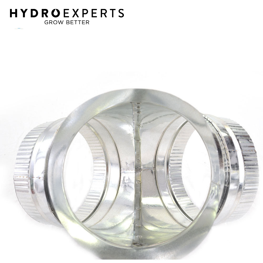 Galvanized Steel Y Duct Connector - 100MM x 100MM x 100MM | Hydro Experts