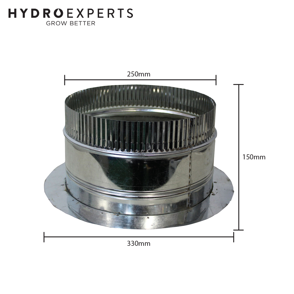 Galvanized Steel Duct Collar - 250MM (10" Inch) | Hydro Experts