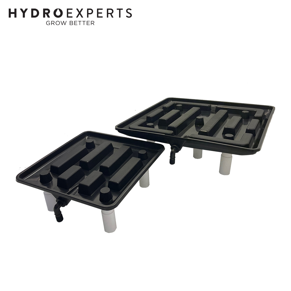 Runoff Drain Trays 15-22 with 4 PVC Legs for Hydroponics
